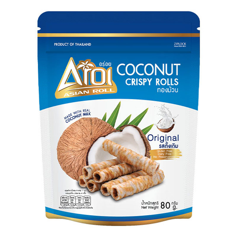 Grocery :: Snacks :: Aroi-Coconut Crispy Rolls Original Flavour 原味椰奶卷 80g