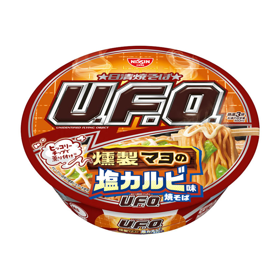 杂货类 :: 粉面类 :: Nissin Yakisoba UFO Smoked Mayo Salt Kalbi Flavor 日清-UFO烟熏蛋黄酱排骨味炒面 107g
