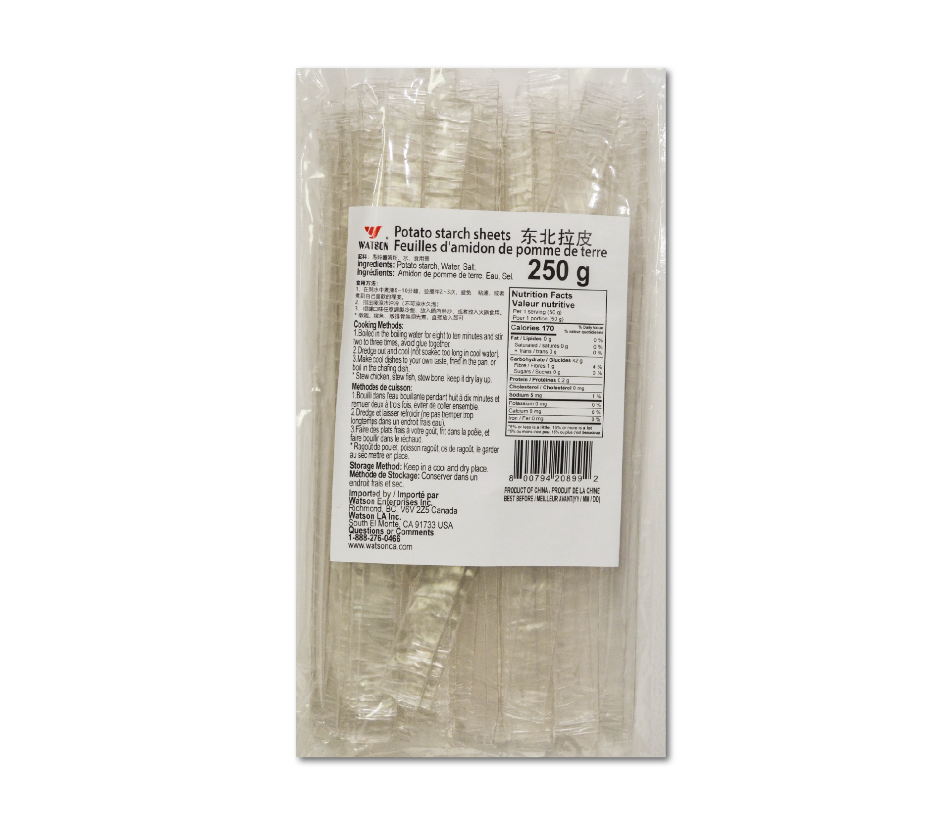 Grocery :: Dry Noodles and Vermicelli :: Watson-Potato Starch Sheets 华生东北拉皮