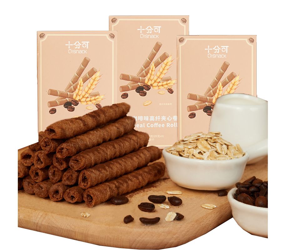 Grocery :: Snacks :: Osnack-Oat Coffee Flavor Wafer Roll 燕麦咖啡味高纤夹心卷 100g